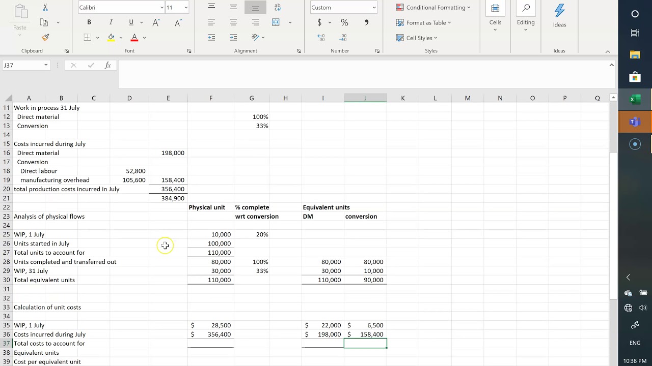 Process weighted average cost method - YouTube