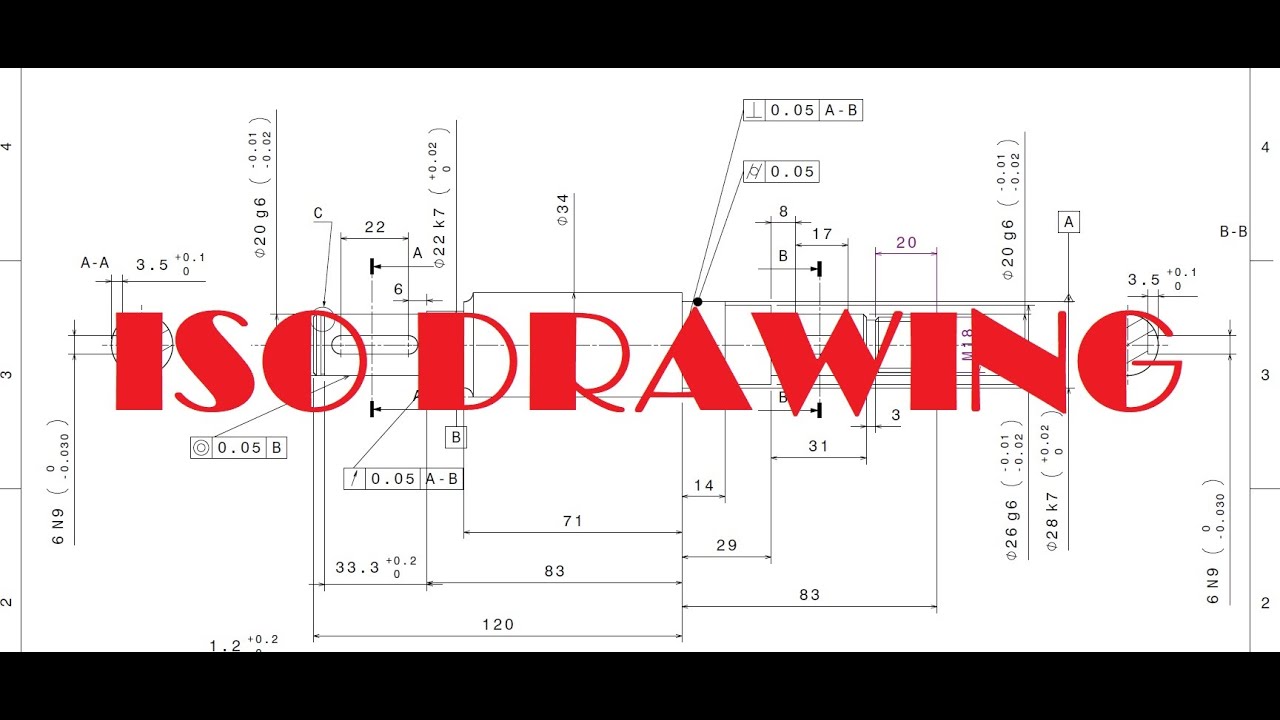 cara membaca gambar teknik poros atau shaft - YouTube