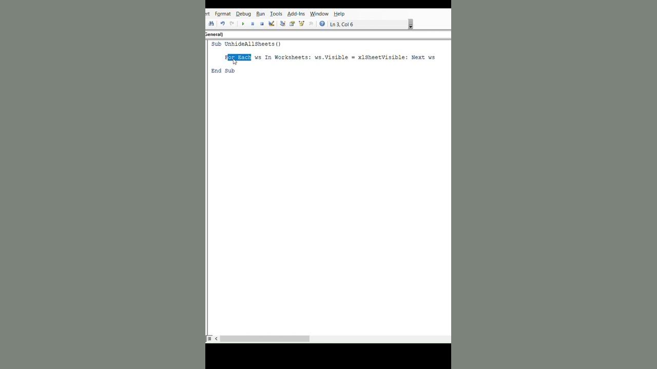 How to Unhide All Sheets Using VBA #Shorts - YouTube
