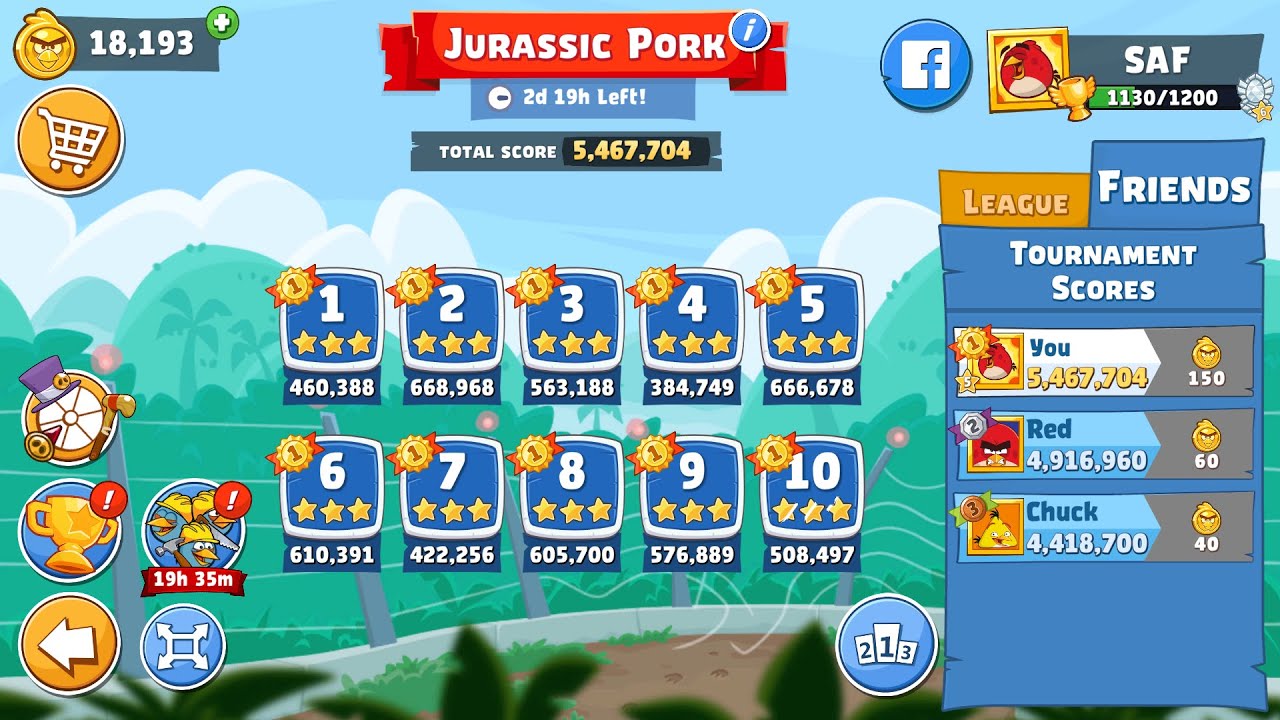 Angry Birds Friends. Jurassic Pork. All levels 3 stars. Passage from ...