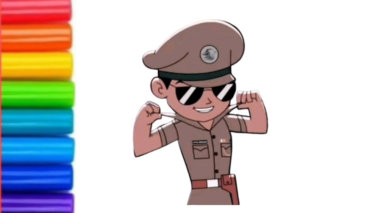Cute little😎 singham easy drawing | little singham drawing | little ...