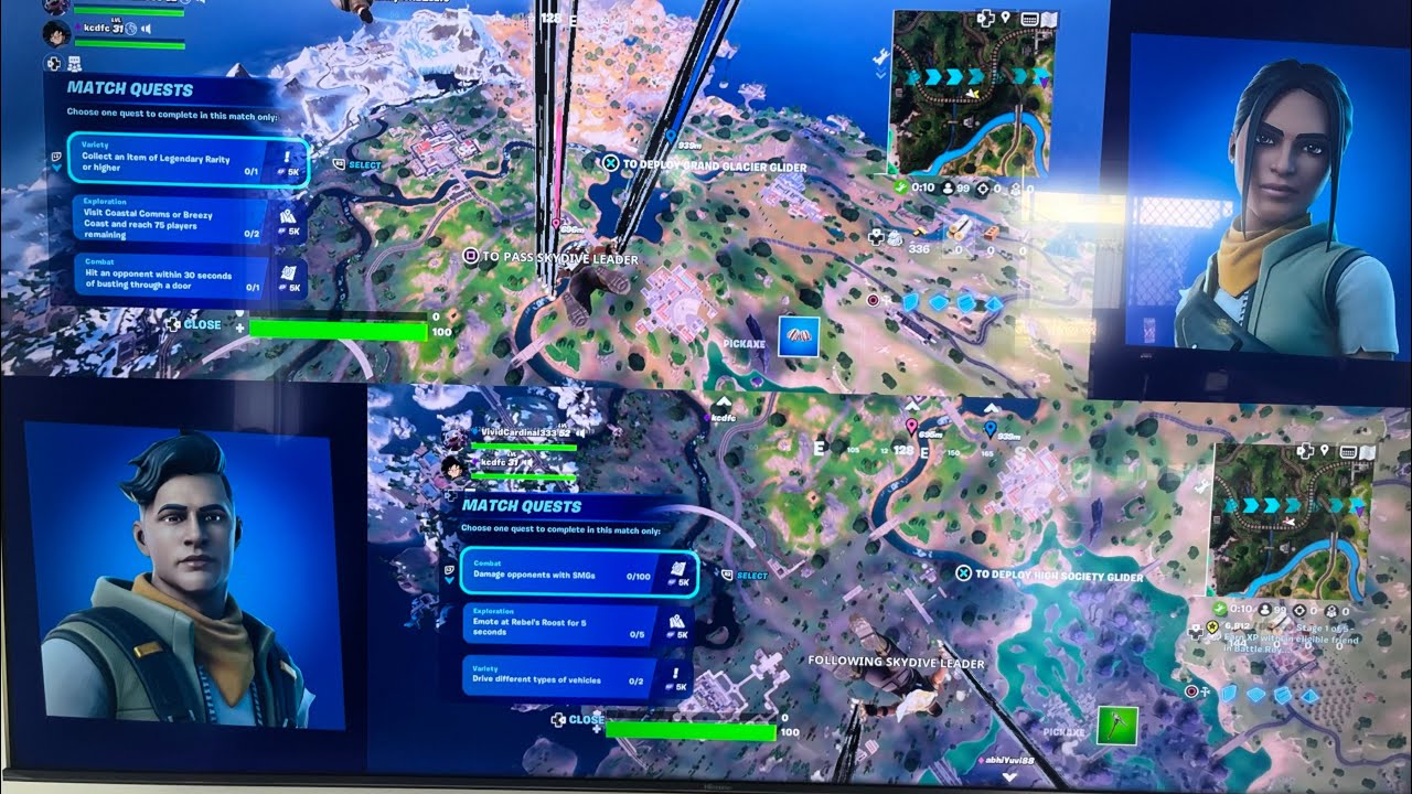 Fortnight Split Screen ( Connect 2 Controller PS4 ) Super Easy 🥸😇 - YouTube