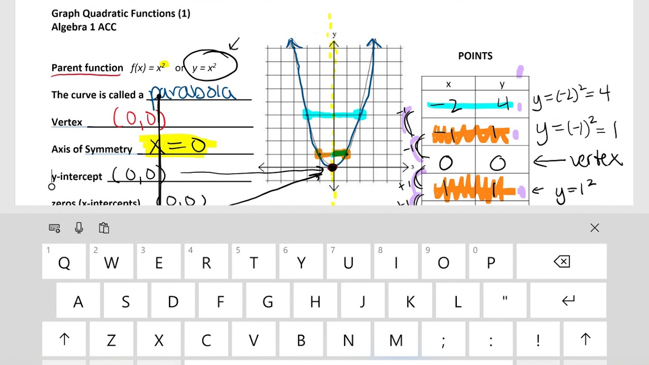 Graph Quadratic Functions (1) - YouTube