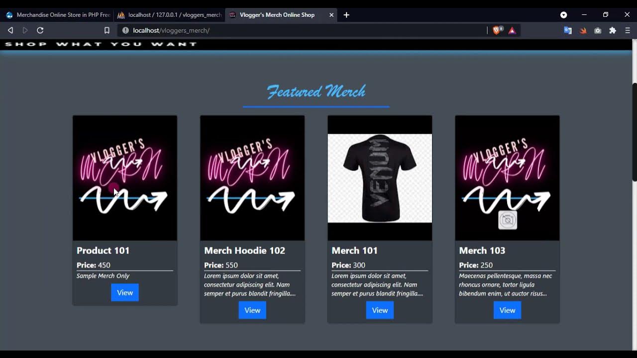 Merchandise Online Store in PHP DEMO - YouTube