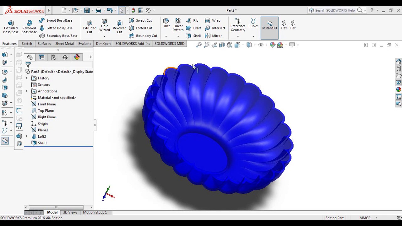 SolidWorks Tutorial - How to Draw Glass Bowl - YouTube