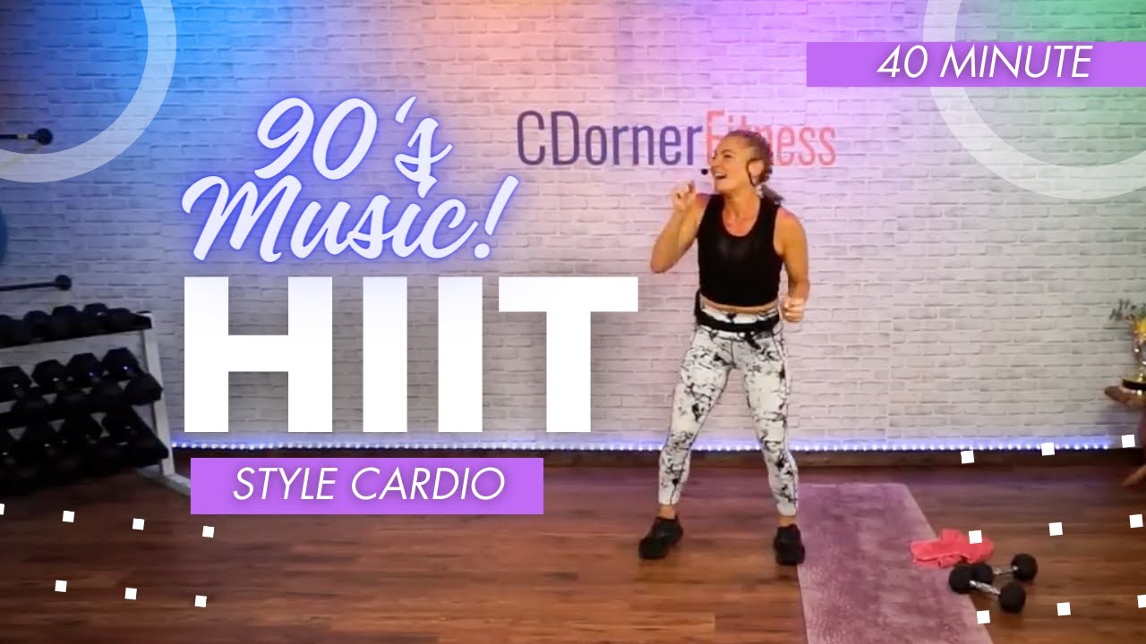 90s Cardio HIIT: Let's SWEAT! 40 min Home Workout with Dumbbells - YouTube