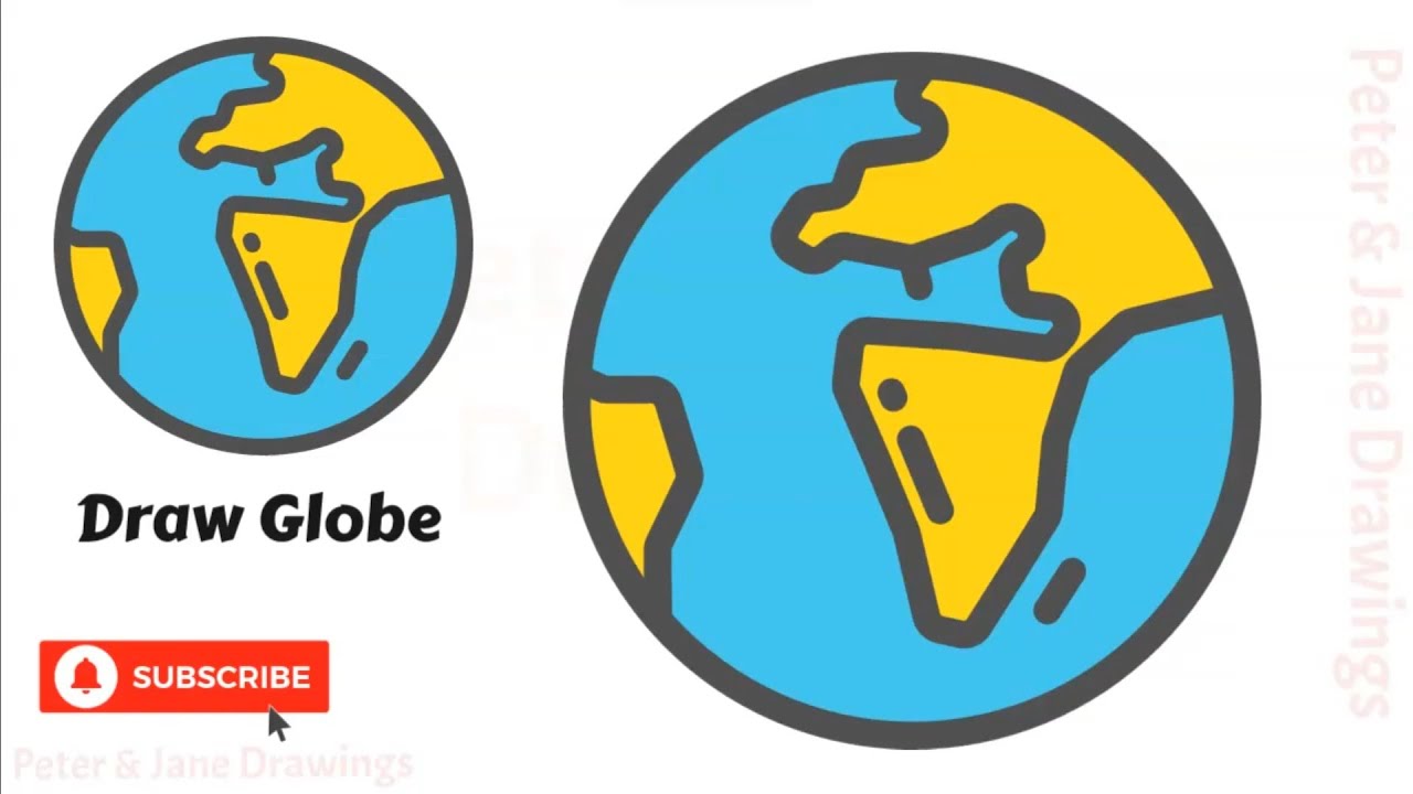 Draw Globe | Globe Drawing Tutorial | Earth Drawing | 3D Globe Drawing ...