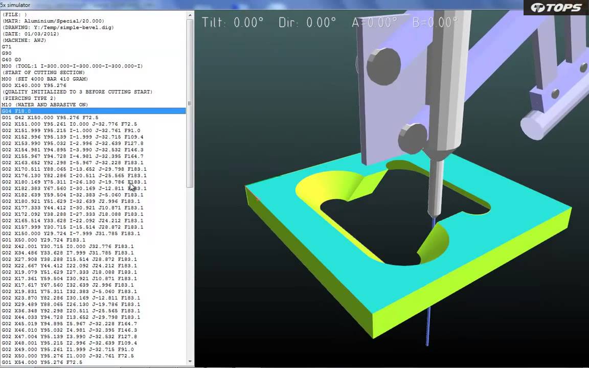 [TOPS Waterjet]Software- Bevel Simulation - YouTube
