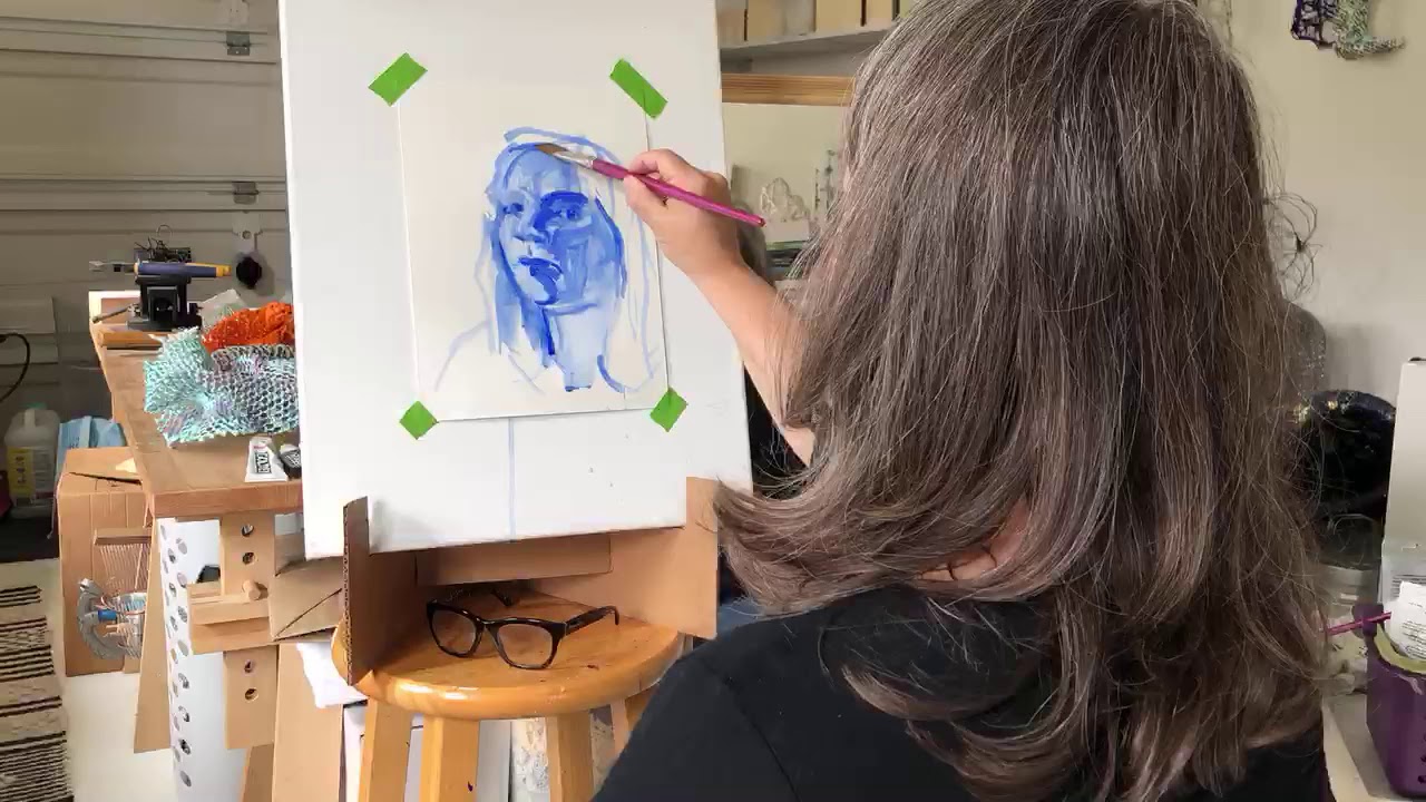 Monochromatic self portrait planar forms study - YouTube