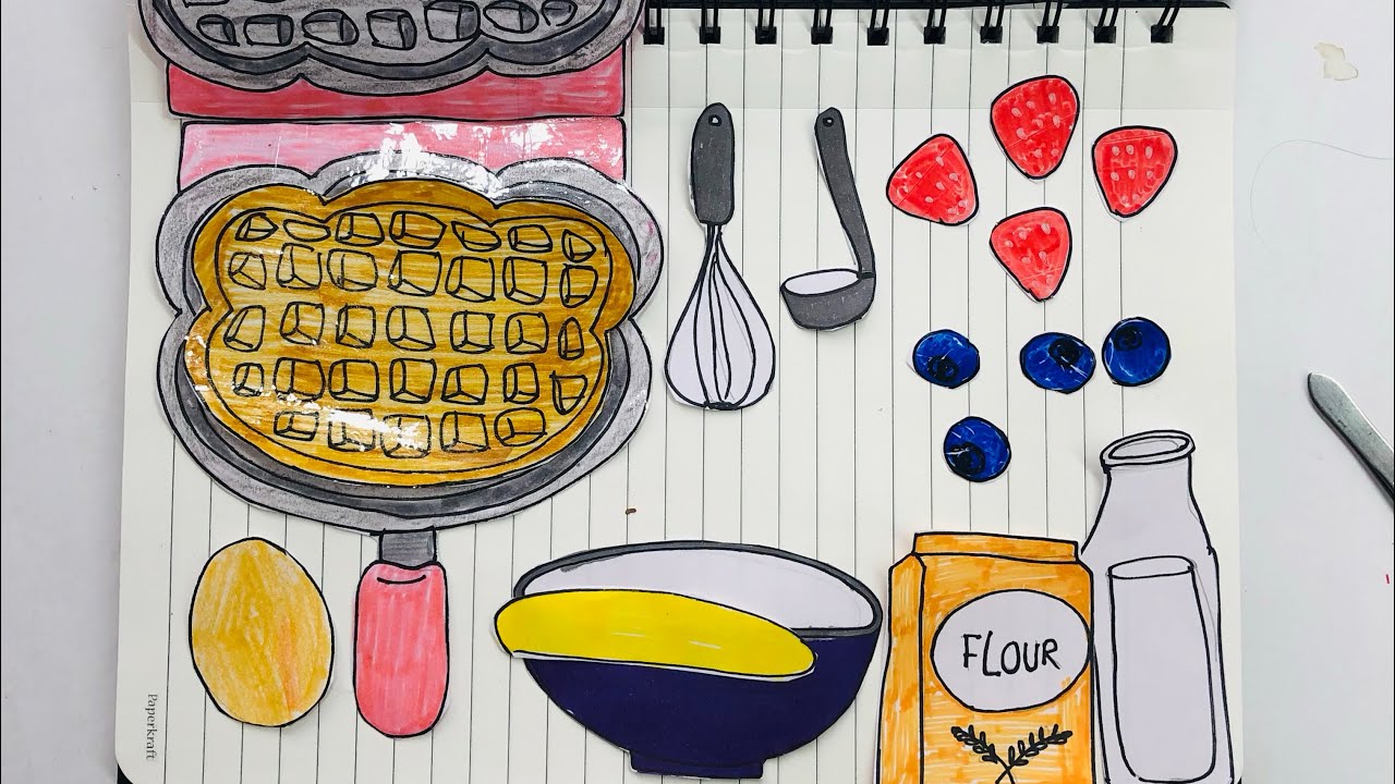 [💸paper diy💸] Waffle Making 🧇 paper play - YouTube
