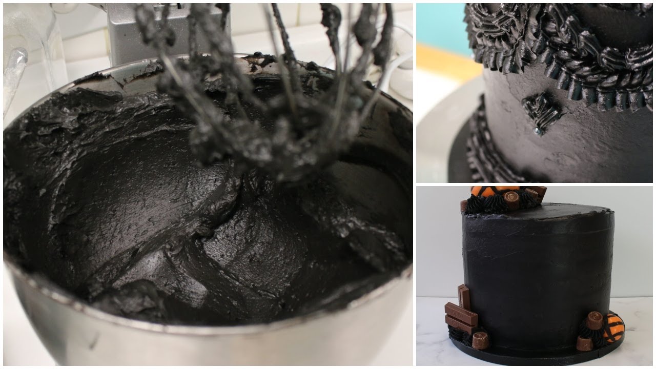 Black Buttercream Frosting (That Doesn't Stain Your Teeth) - YouTube