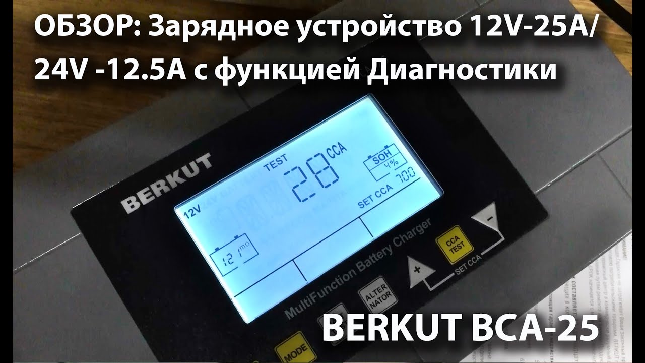 BERKUT BCA-25, Зарядное устройство для АКБ 12/24V с функцией ...