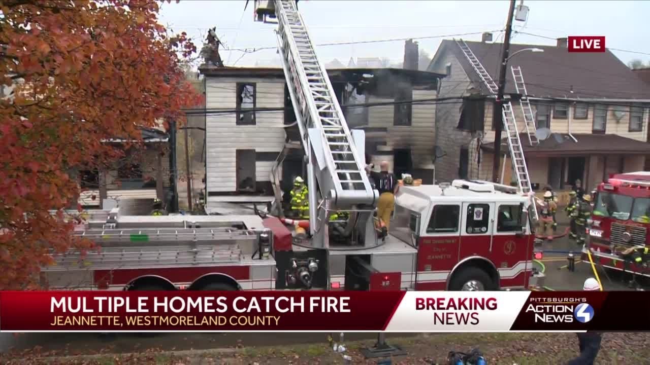 Multiple homes catch fire in Jeannette - YouTube