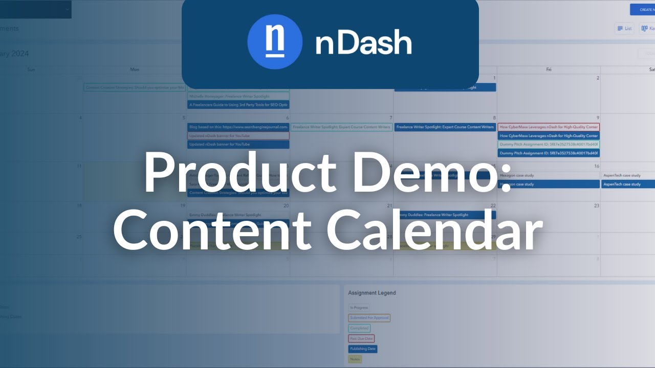 nDash Content Calendar | Product Demo | Build Your Freelance Writing ...