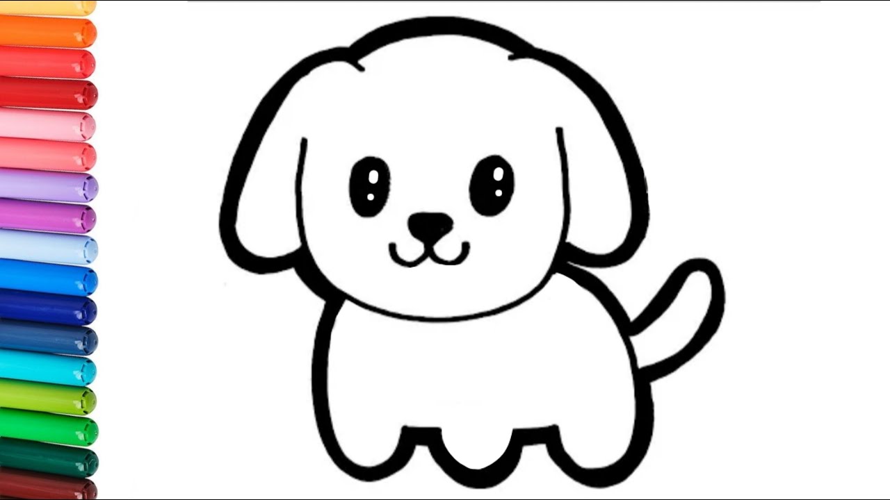 So Easy Cat And Dog Drawing For Kids And Toddlers// How To Draw A Dog ...