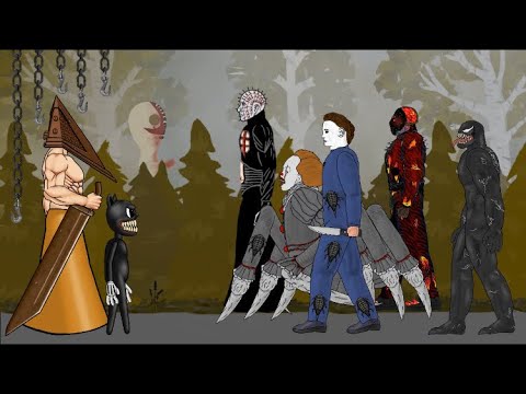 Pyramid Head Vs Pinhead Vs Cartoon Cat, Michael Myers, Venom, IT ...