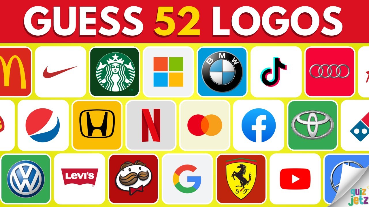 Guess the LOGOS in 3 seconds | Guess 52 Famous LOGOS - YouTube