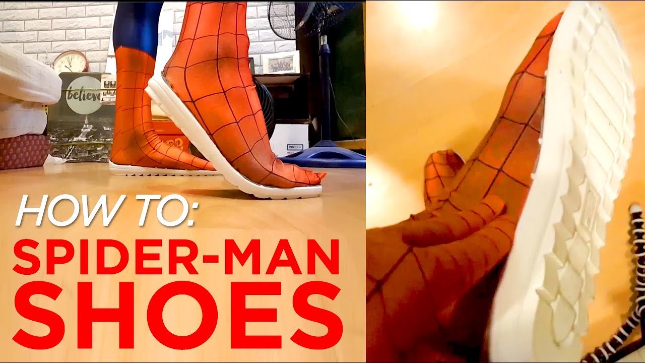 HOW TO: Spider-man Shoes (Attach Rubber Soles to your Cosplay) | Unbox ...