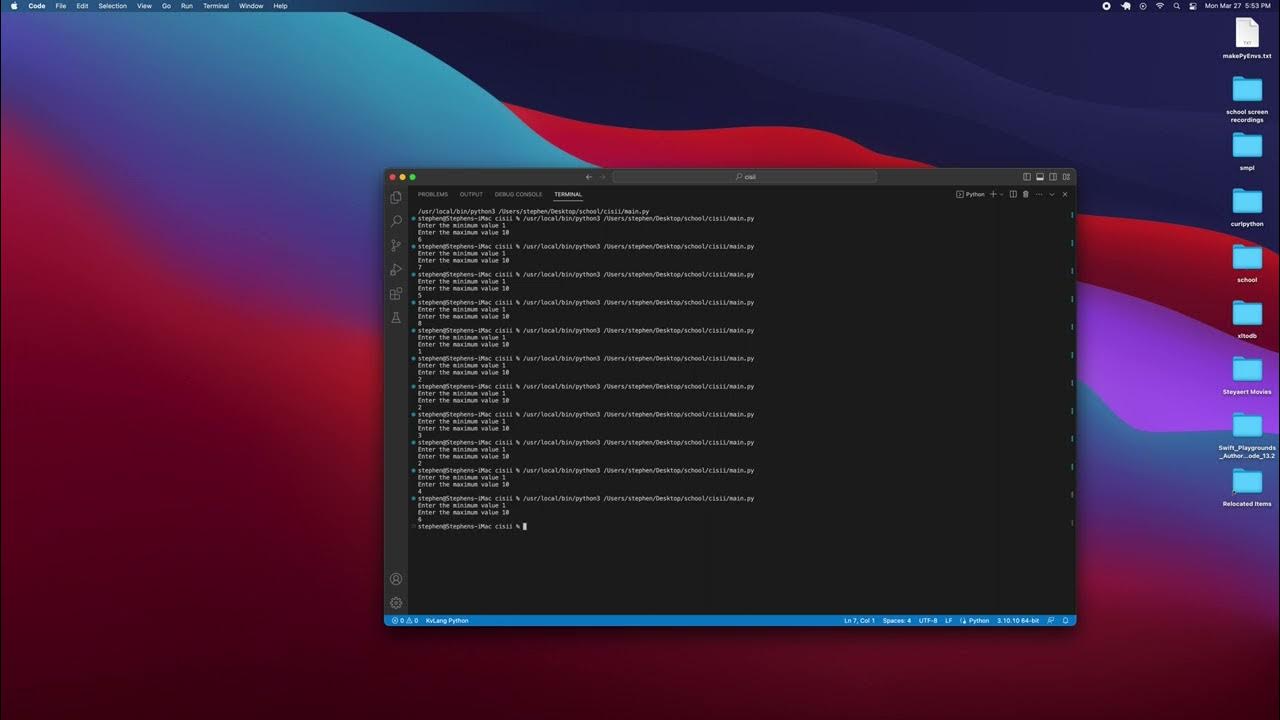 How to make a RNG in python STEPHEN STEYAERT RESULTS - YouTube