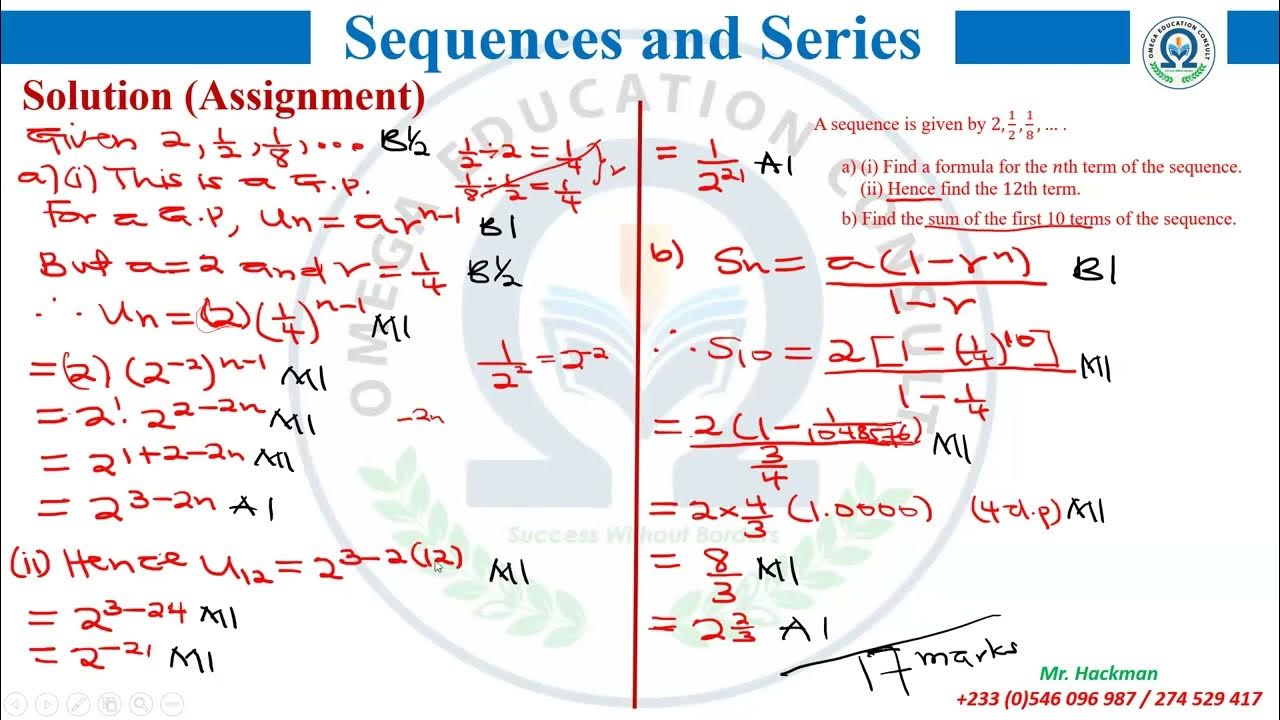SEQUENCE AND SERIES: Solution to Lesson 3 assignment - YouTube