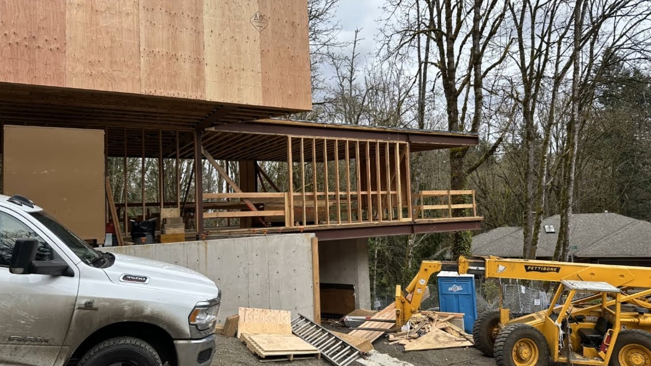 Modern House Part 15- Upper floor deck and walls - YouTube