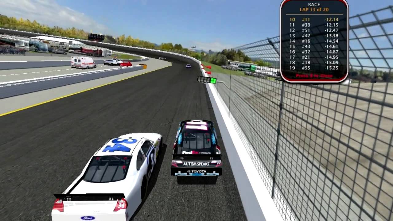 NR2003 Gameplay: 20 Lap Race at Rockingham 2012 - YouTube