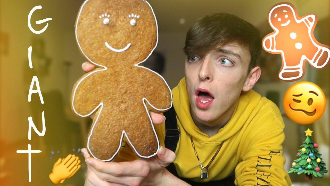 baking the BIGGEST GINGERBREAD MAN ever! *huge* - YouTube