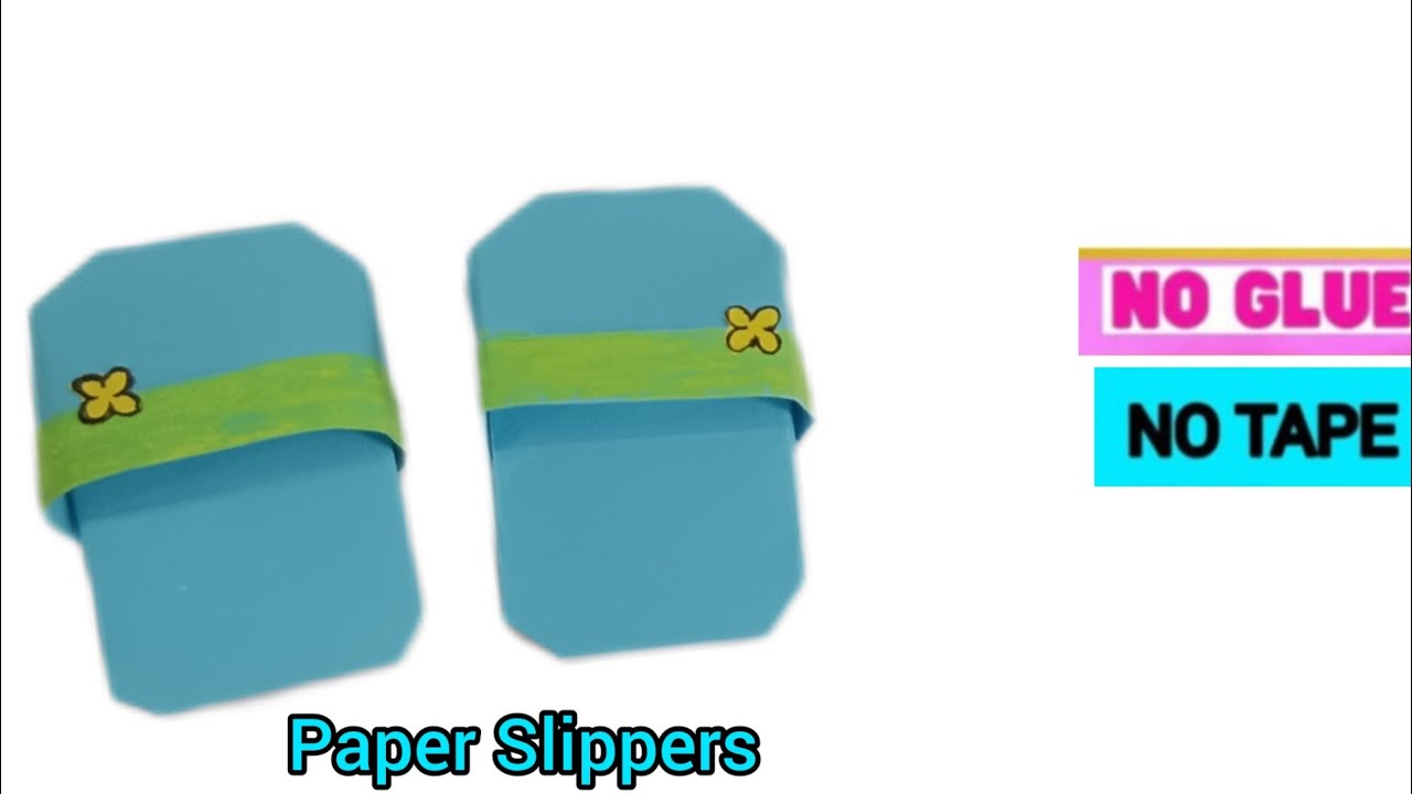No glue paper crafts || Origami Slippers || Crafts for playing || DIY ...