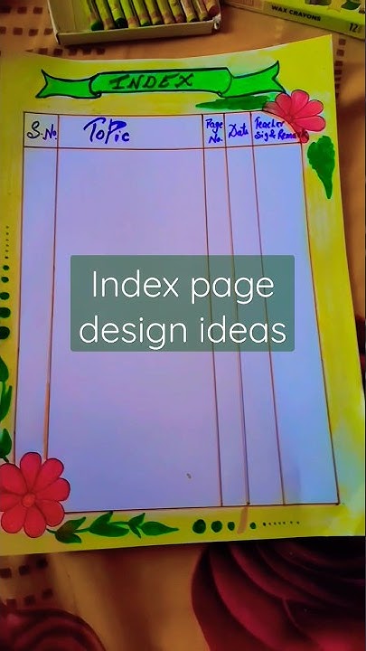 index page design #index #handmade #design #project #practicalfile # ...