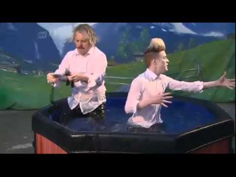 Jedward Celebrity Juice Swedish Hot Tub Dress Up Challenge 13/10/11