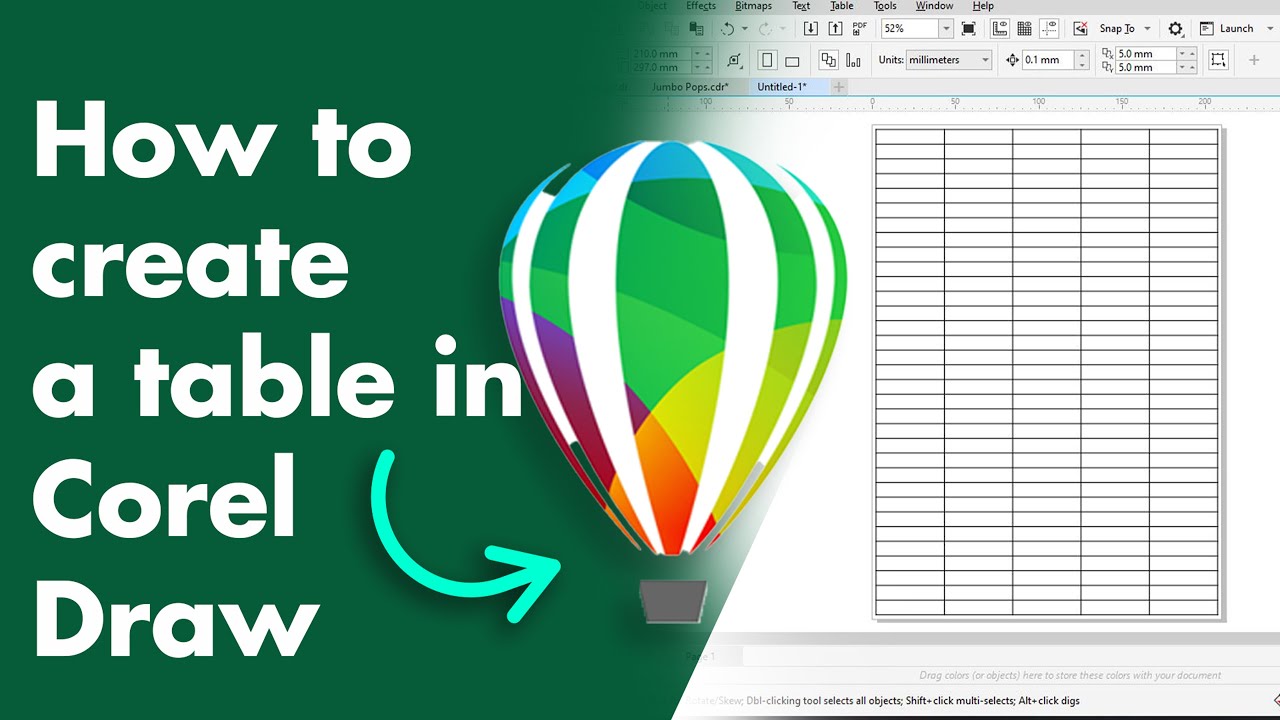 How to draw a table in CorelDraw - YouTube