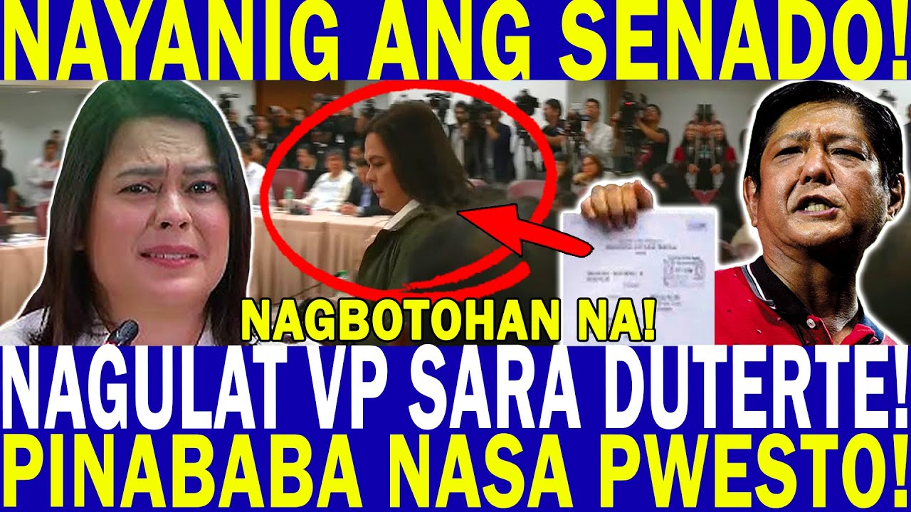 NIYANIG ANG SENADO! NAGULAT VP SARA DUTERTE! NAG BOTOHAN NA! PINABABA ...