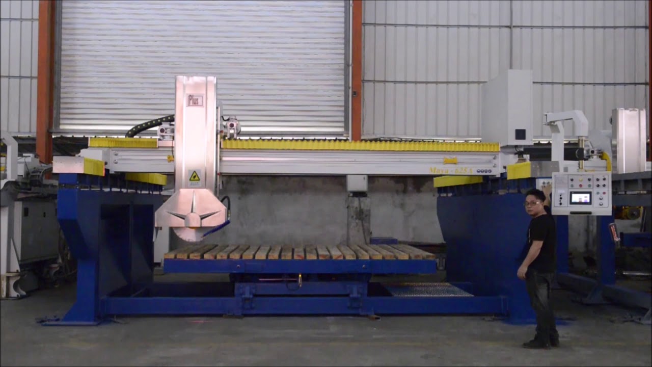 Rotating & Tilting Table bridge saw - YouTube
