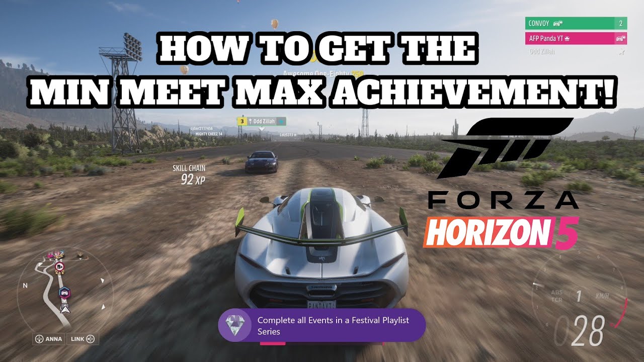 FH5 HOW TO GET THE MIN MEET MAX ACHIEVEMENT COMPLETE FESTIVAL PLAYLIST ...