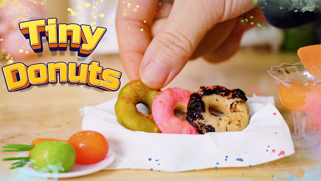 Miniature Doughnut | How To Make Tiny Donuts I ASMR Mini Cooking - YouTube