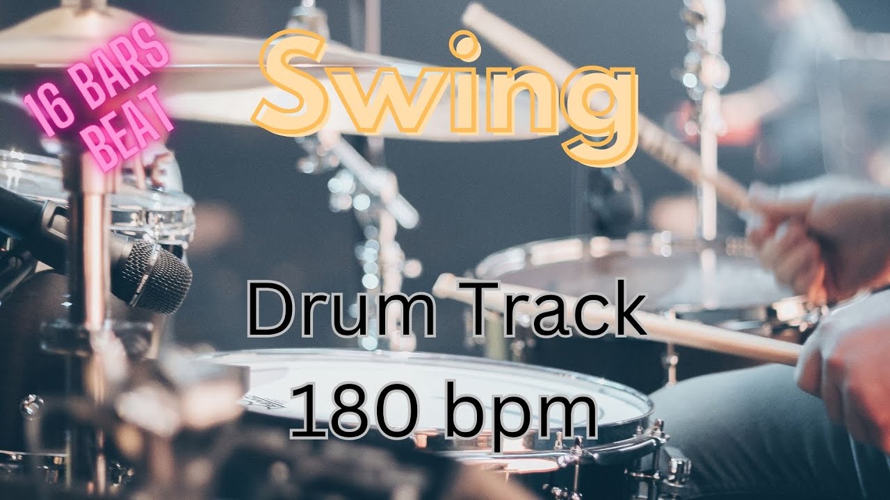 Swing Drum Track 180 bpm 16 Bars Beat - YouTube