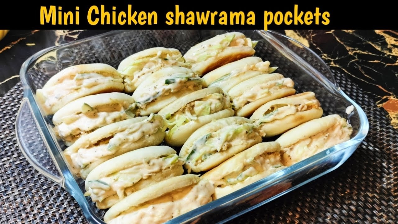 Mini Chicken shawrama pockets || Shawarma pockets recipe || Mini ...
