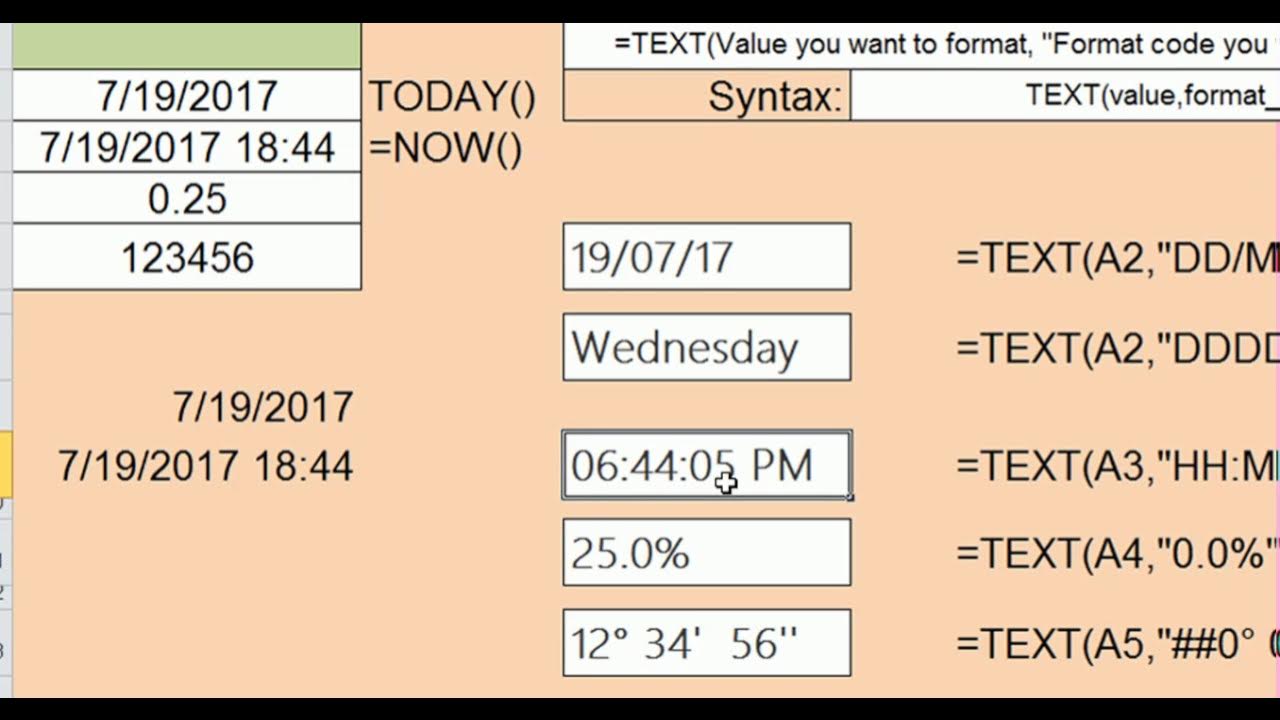 Excel : TEXT Function || in Kannada Part 2 of 4 - YouTube