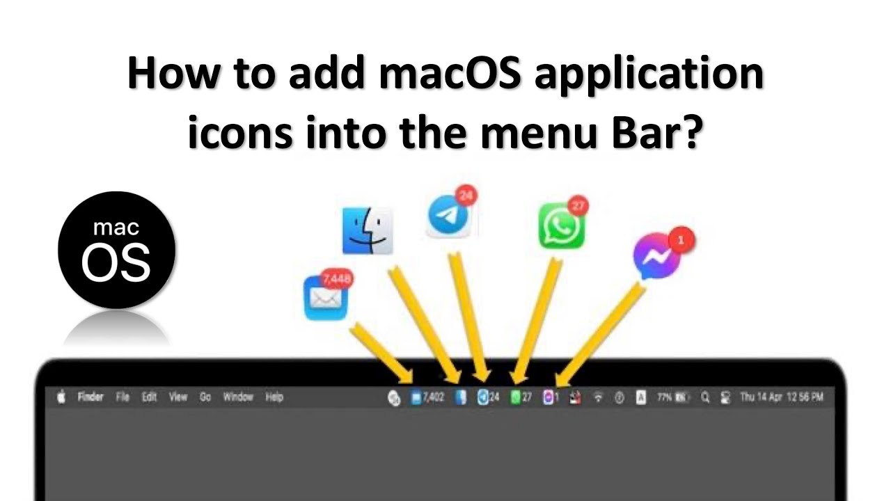 You can add macOS application icons into the menu Bar : How To - YouTube