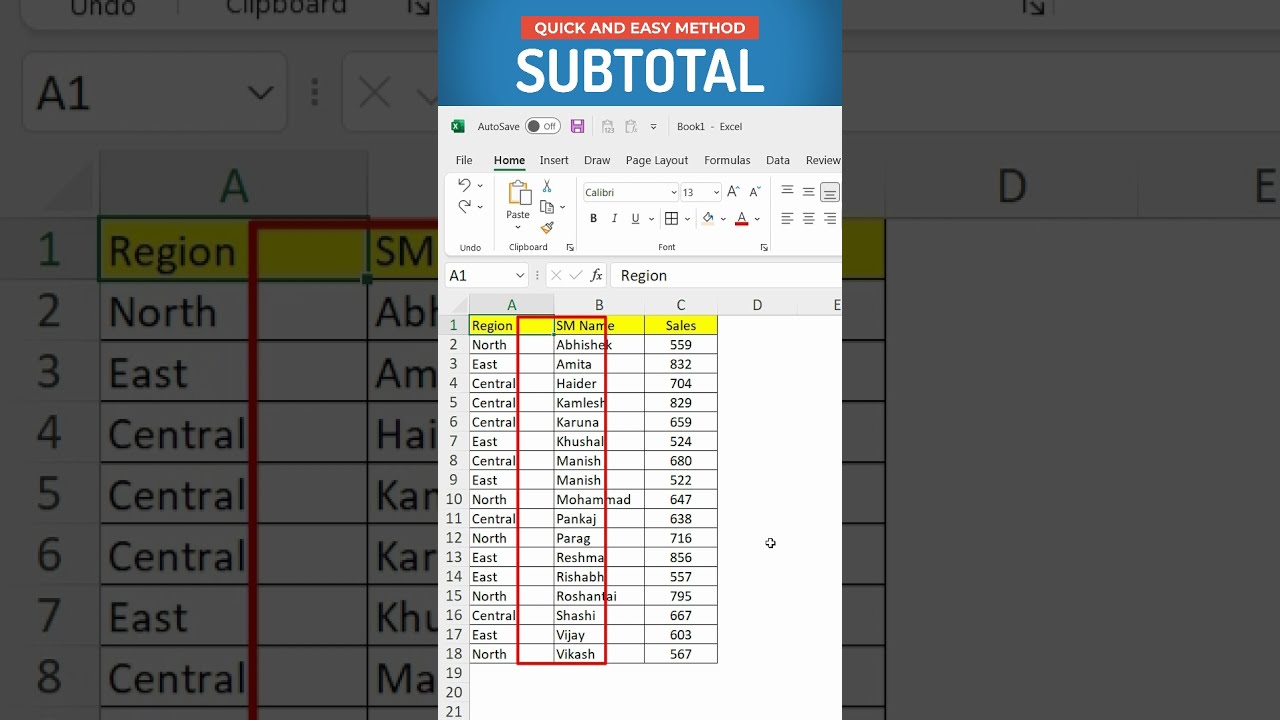Shorts Data Subtotal In Excel Excel Data Tab SubTotal Option YouTube Shorts Data Subtotal In Excel Excel Data Tab SubTotal Option YouTube