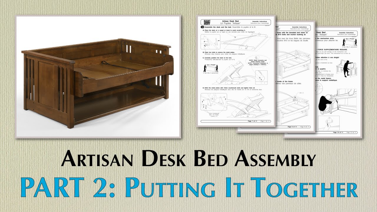 Artisan Desk Bed Assembly Part 2 (Putting It All Together) - YouTube