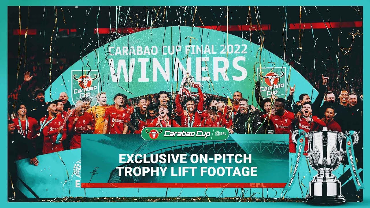 Exclusive footage of Liverpool lifting the trophy at Wembley - YouTube