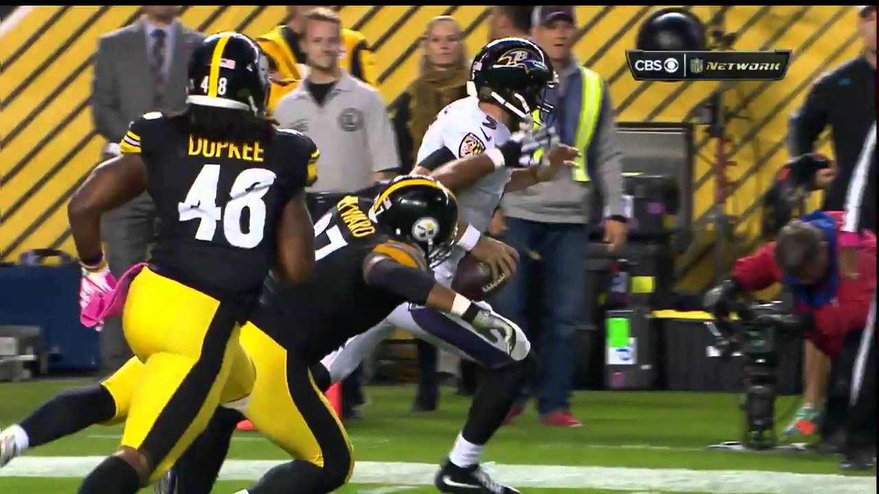 Steelers DB Ross Cockrell's Great Sideline Fumble Recovery | Ravens vs ...
