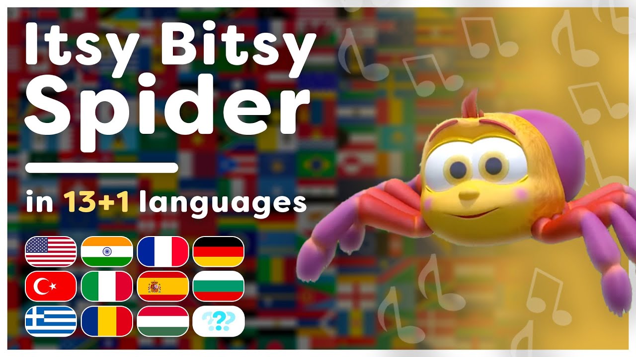 ☔ Itsy Bitsy Spider 🌞 All languages! 🌍 Compilation of Kids Songs 🎤 Hey ...