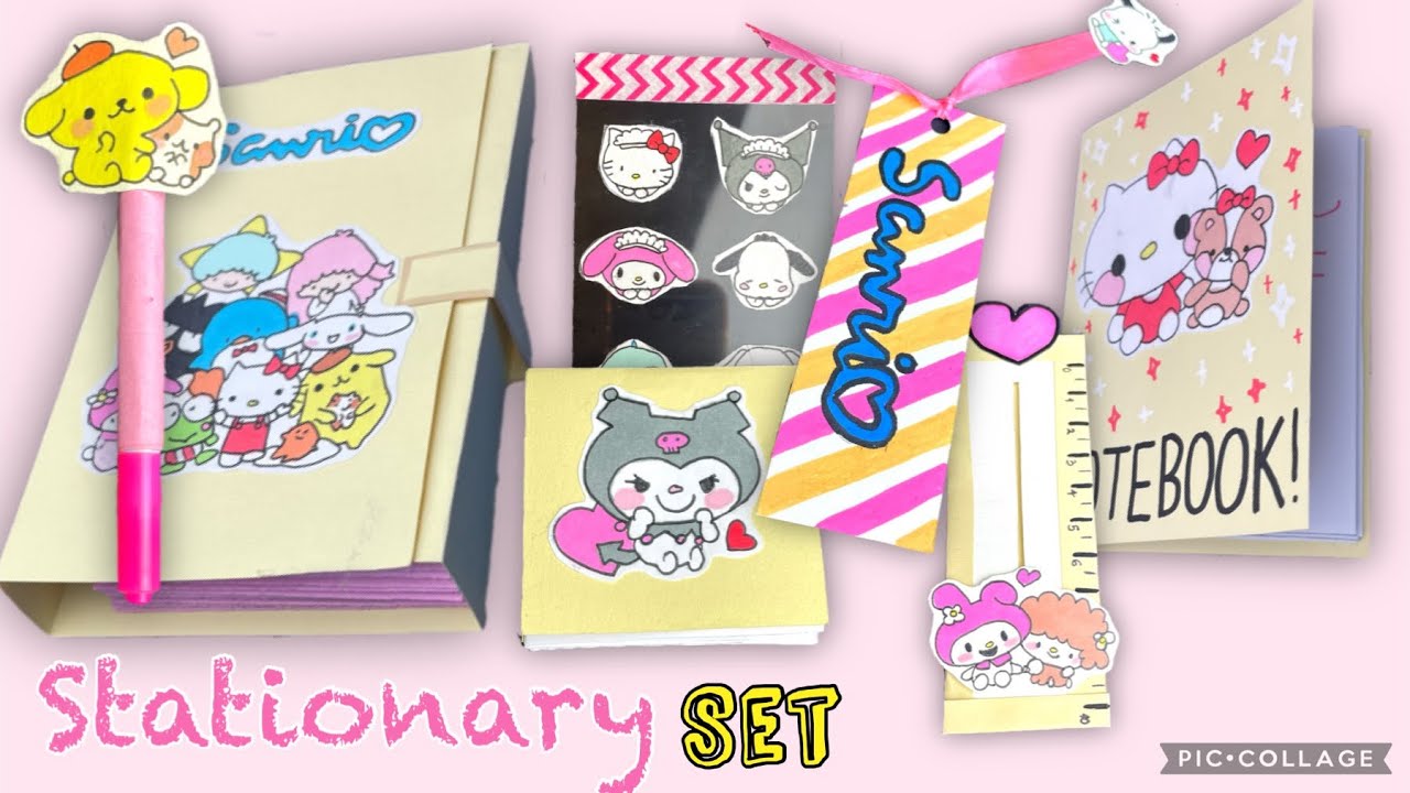 DIY SANRIO STATIONARY SET || Kawaii Sanrio Back to School Handmade ...