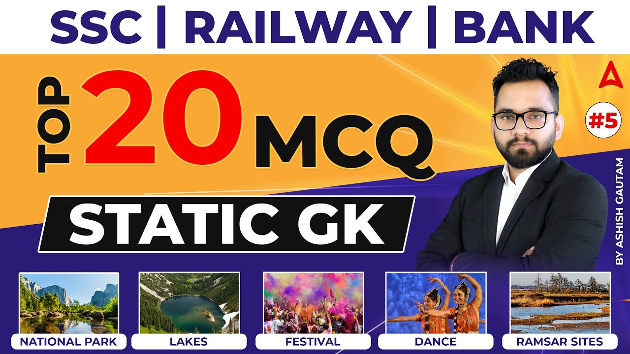 Top 20 Static GK MCQs for SBI, IBPS, RBI 2023 | National Park, Lake ...