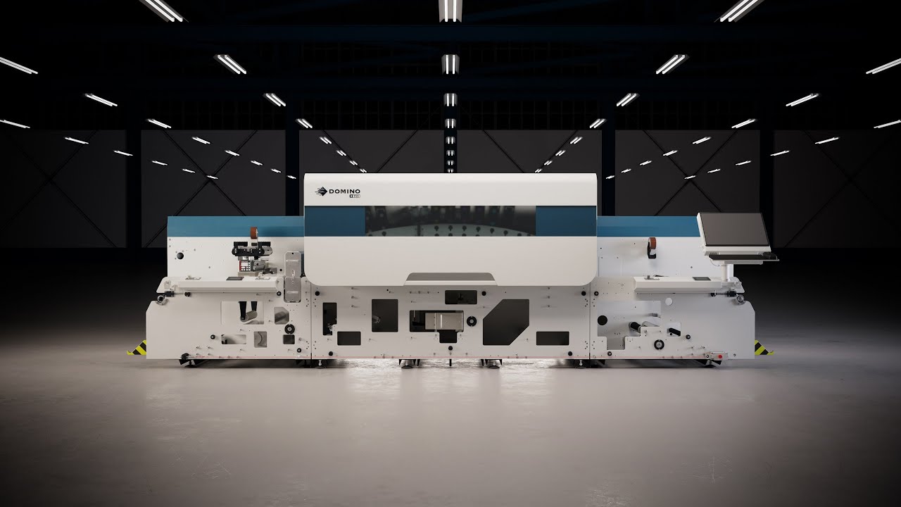 Domino N730i digital UV inkjet label press - YouTube