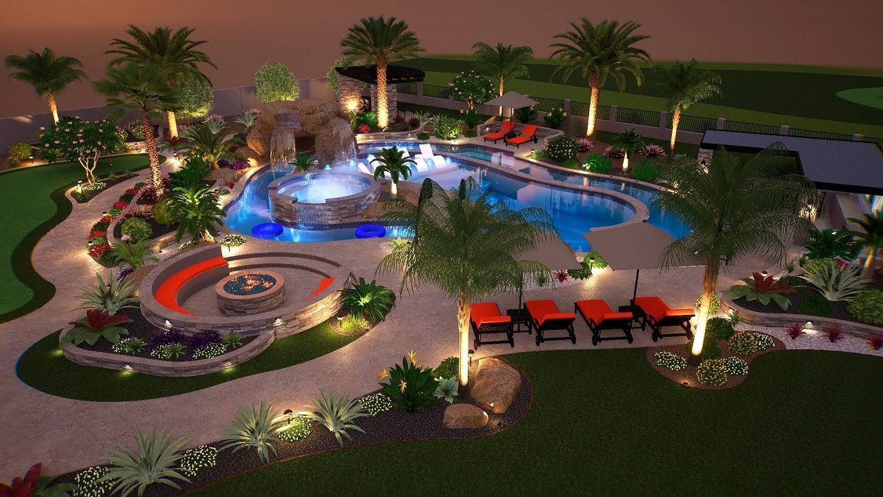 Pool and Landscape Designs with lazy river 10 - 12 - Phoenix Arizona ...