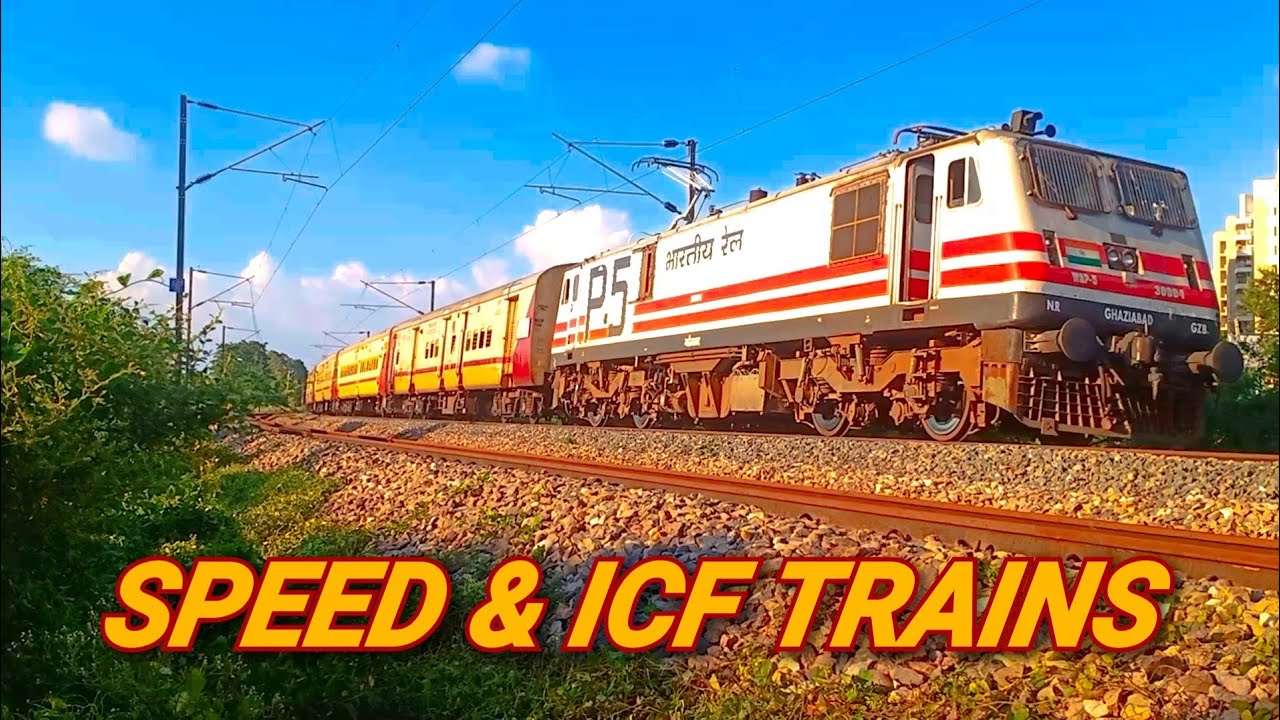 HIGH SPEED ICF TRAIN ACTIONS !! AMBALA CHANDIGARH SECTION !! INDIAN ...