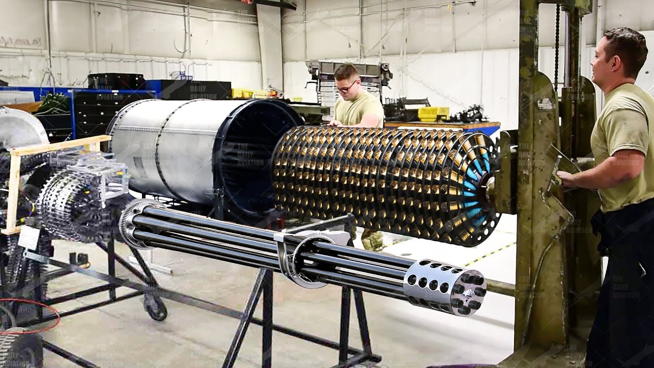 Inside US Billion $ Facility Repairing A-10’s Scary GAU-8 Cannon - YouTube
